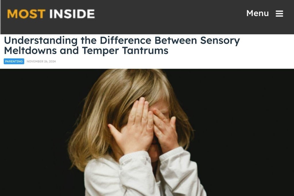 Understanding the Difference Between Sensory Meltdowns and Temper Tantrums